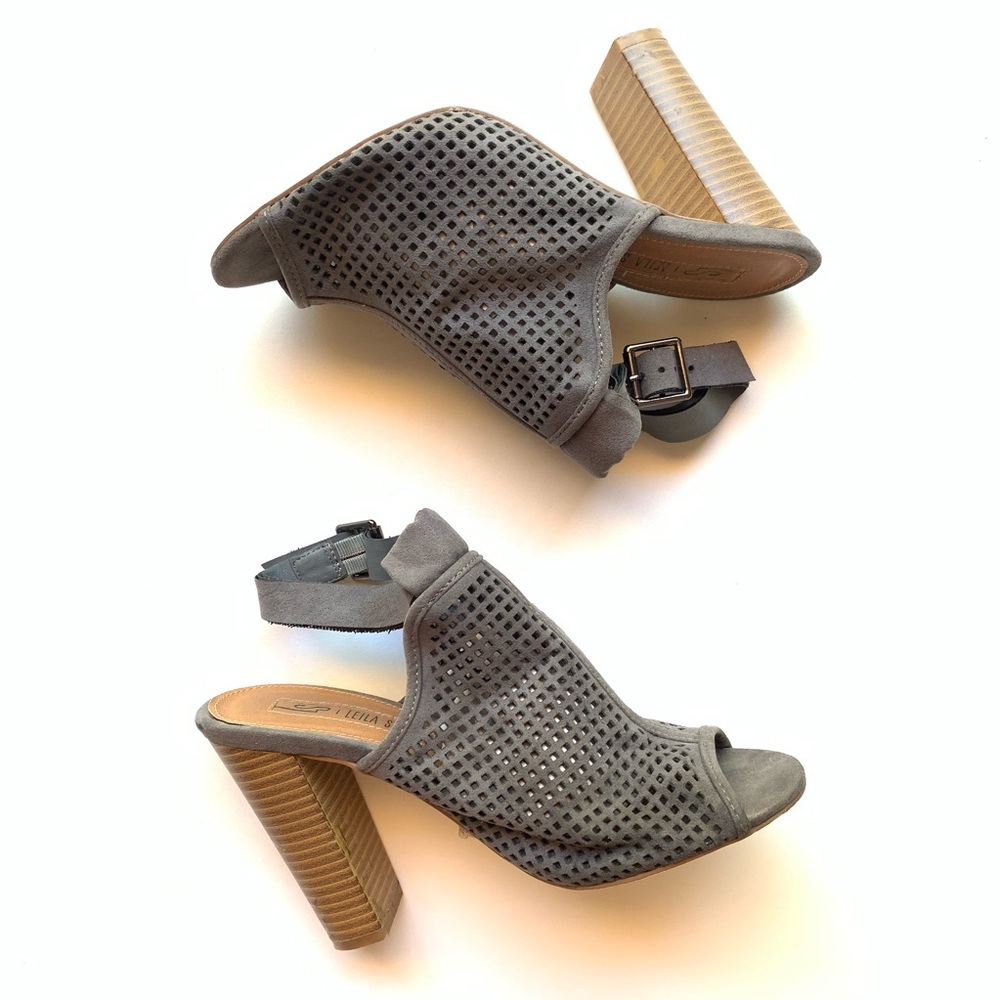 Perforated Block Heels Leila Stone - Gem